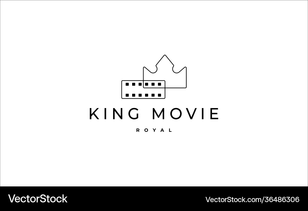 King film logo design icon Royalty Free Vector Image