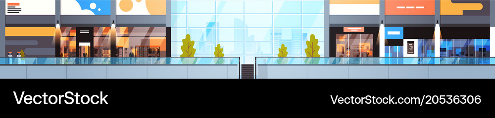 Modern retail store with many shops Royalty Free Vector