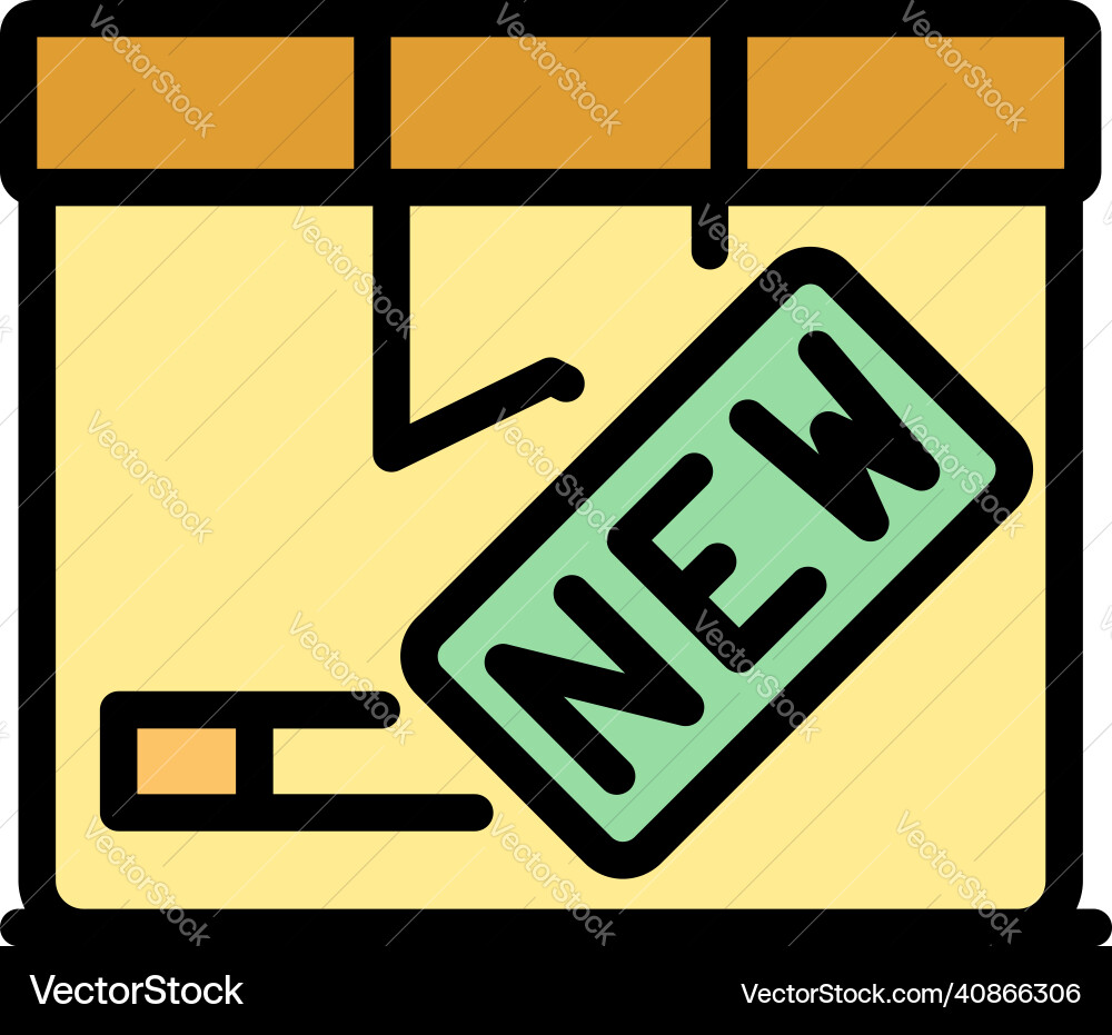 New purchase icon color outline Royalty Free Vector Image