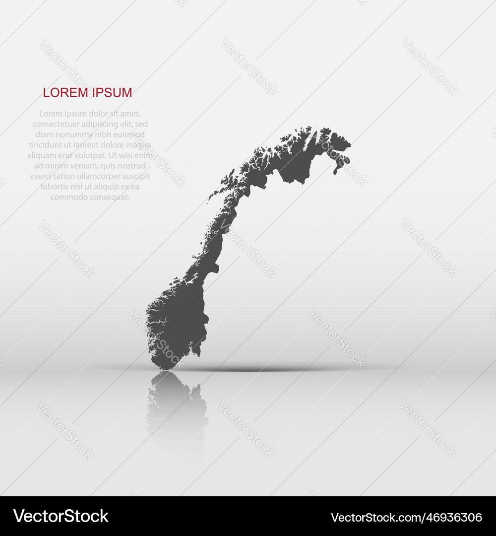 Norway map icon in flat style norway sign Vector Image
