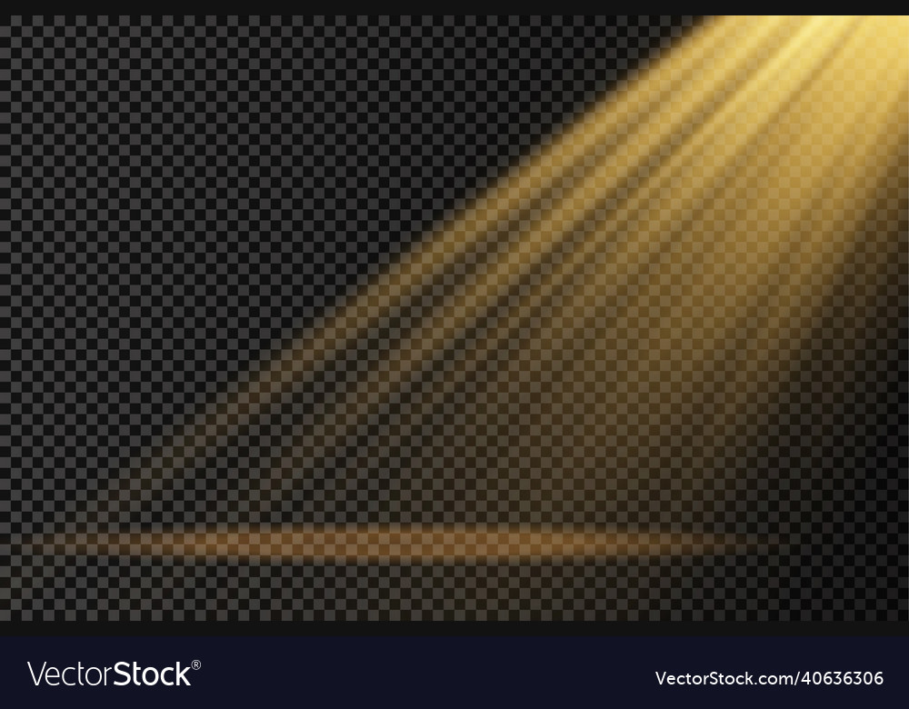 Set of yellow spotlight projector light effect Vector Image Set of yellow spotlight projector light effect Vector Image
