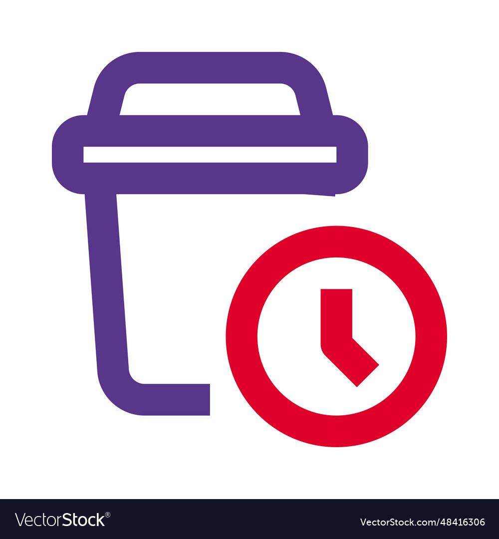 Timer added for coffee consumption Royalty Free Vector Image
