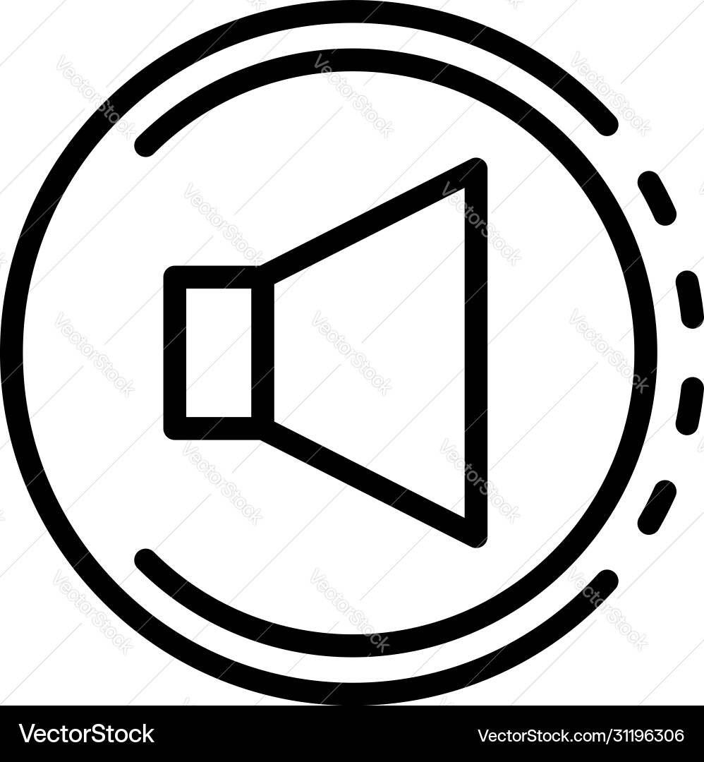 Volume sign in a circle icon outline style Vector Image