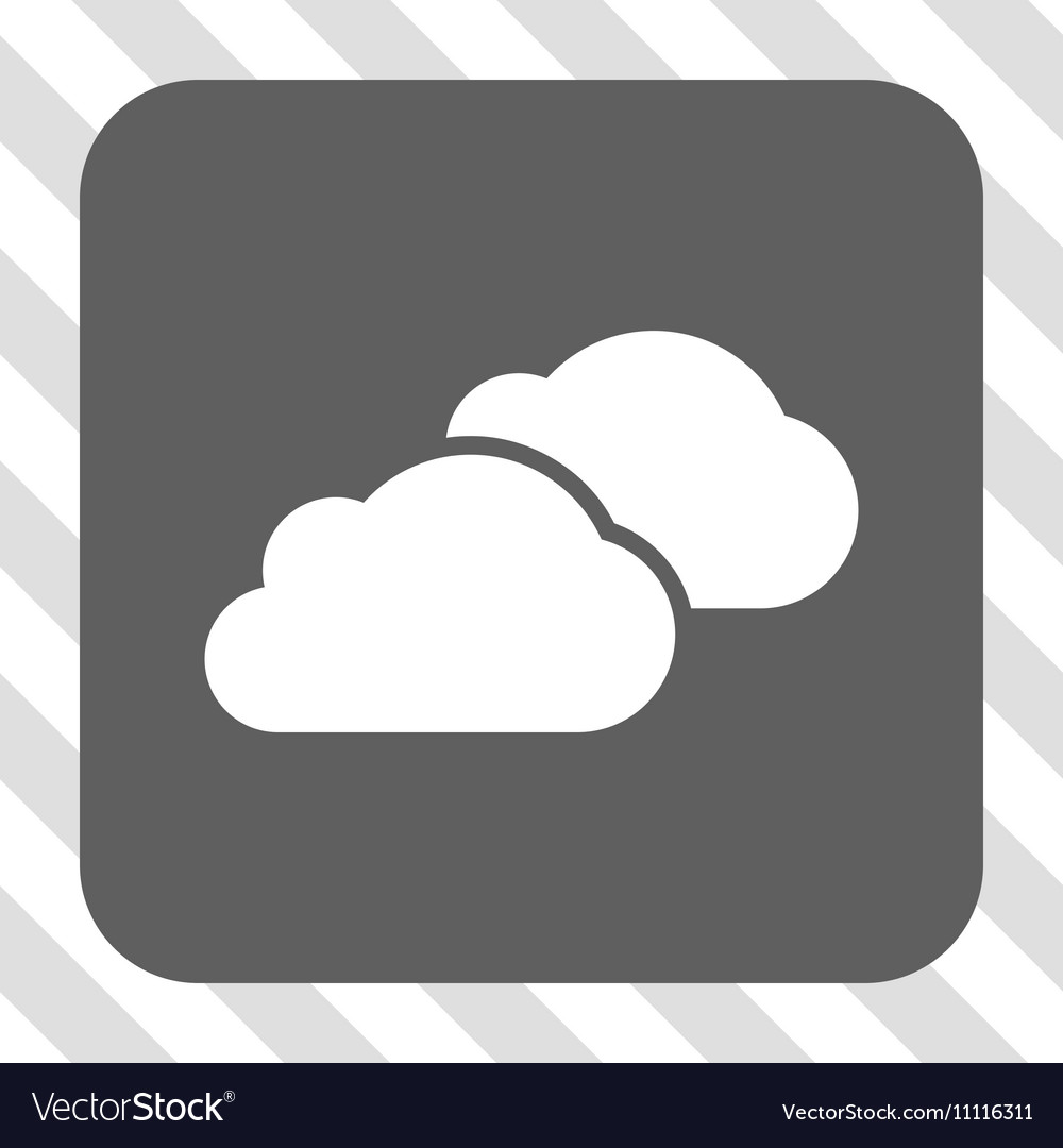 Clouds rounded square button Royalty Free Vector Image