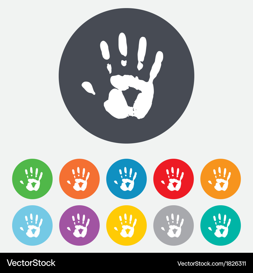Hand print sign icon stop symbol Royalty Free Vector Image