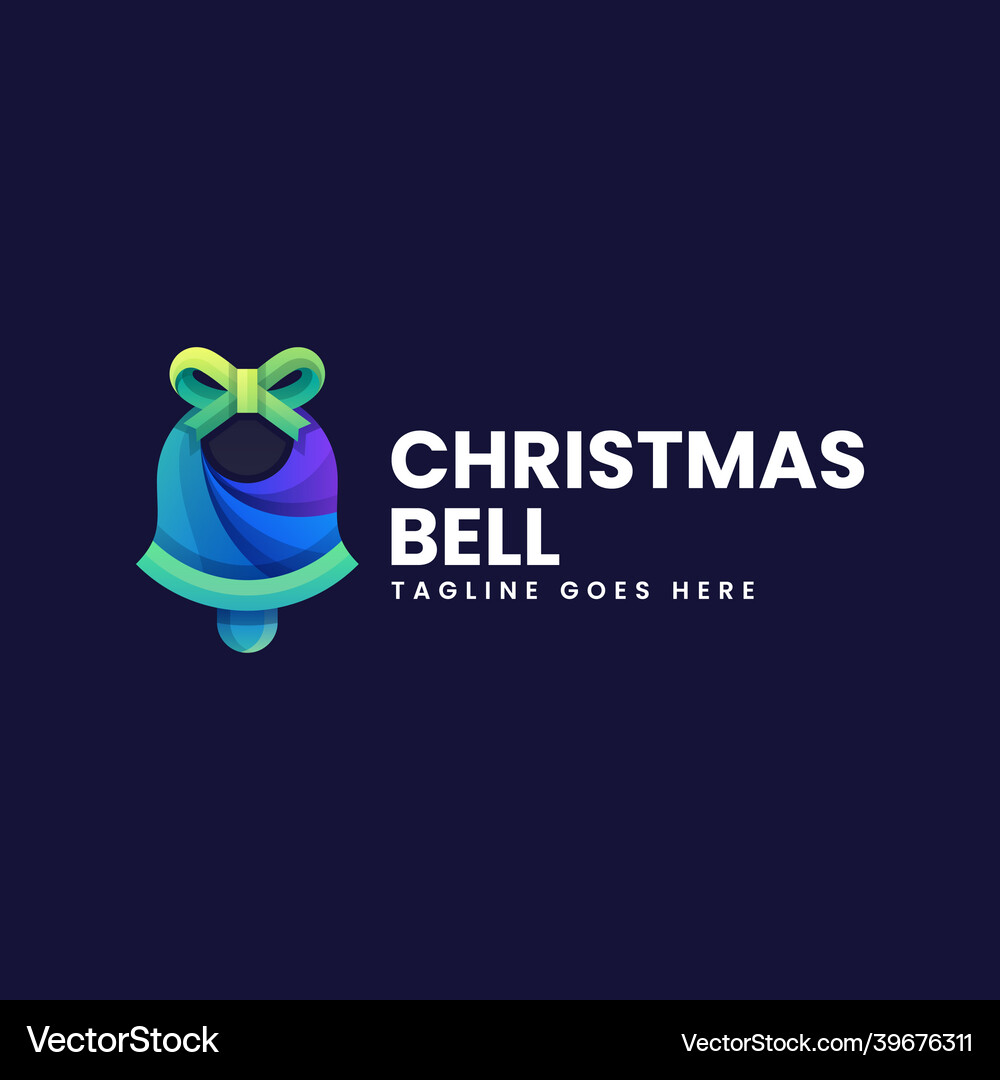 Logo christmas bell gradient colorful style Vector Image