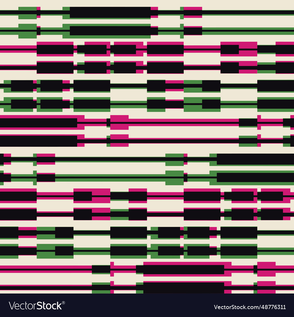 Multicolor glitch effect textured striped pattern Vector Image