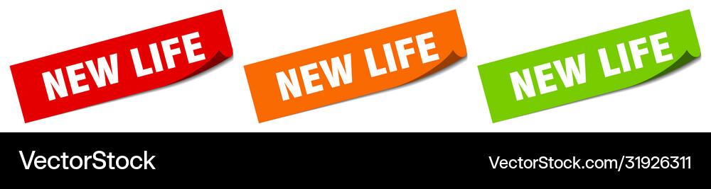 New life sticker square isolated sign Royalty Free Vector