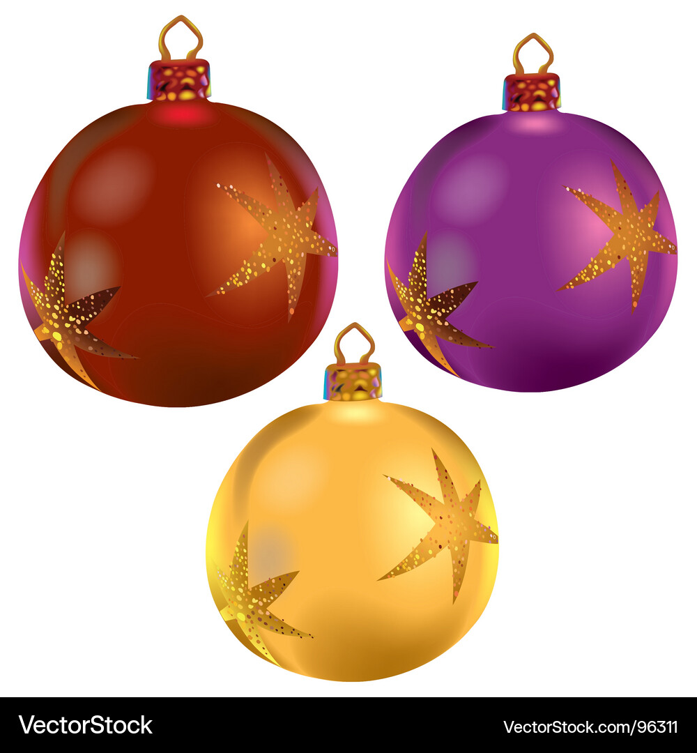 Shiny Christmas Ornaments Royalty Free Vector Image