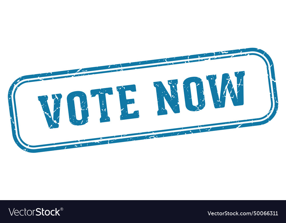 Vote now stamp rectangular Royalty Free Vector Image
