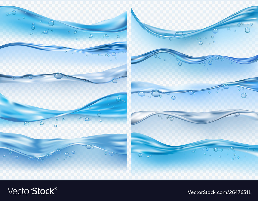 Wave realistic splashes liquid water surface Vector Image