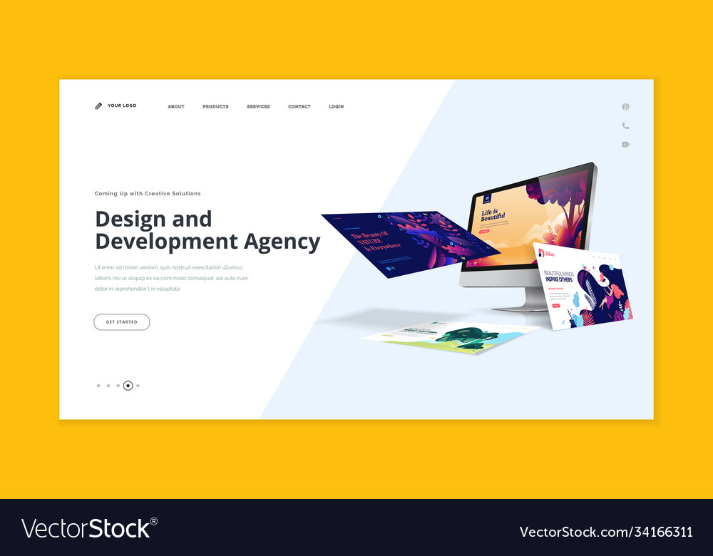 Website template design Royalty Free Vector Image