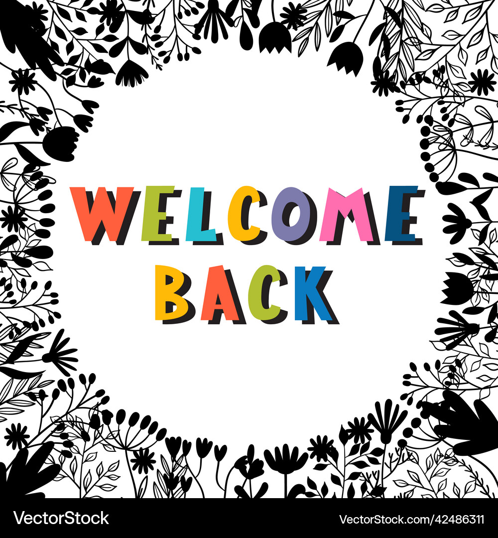 Welcome back inspirational and motivating phrase Vector Image