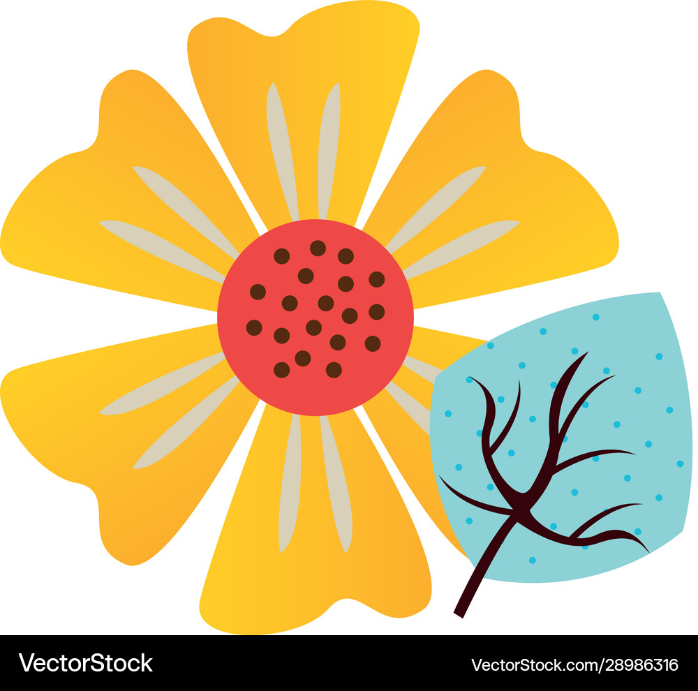Beautiful flower plant isolated icon Royalty Free Vector