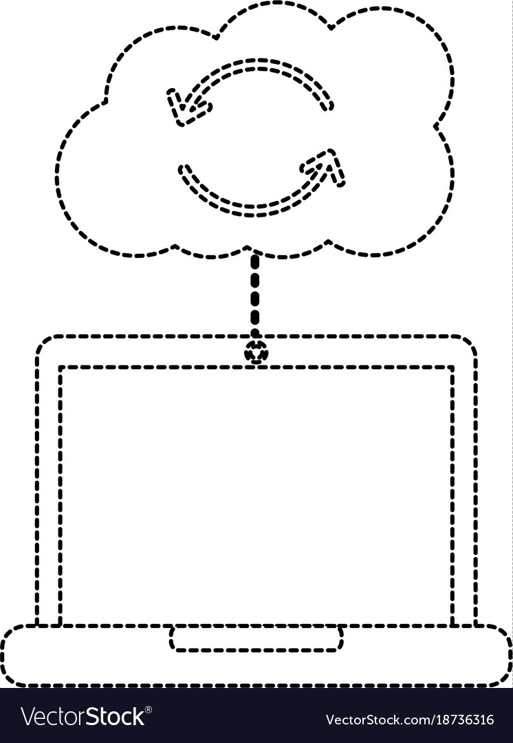 Cloud storage with laptop computer icon image Vector Image