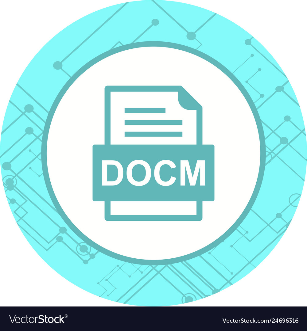 Docm file document icon Royalty Free Vector Image
