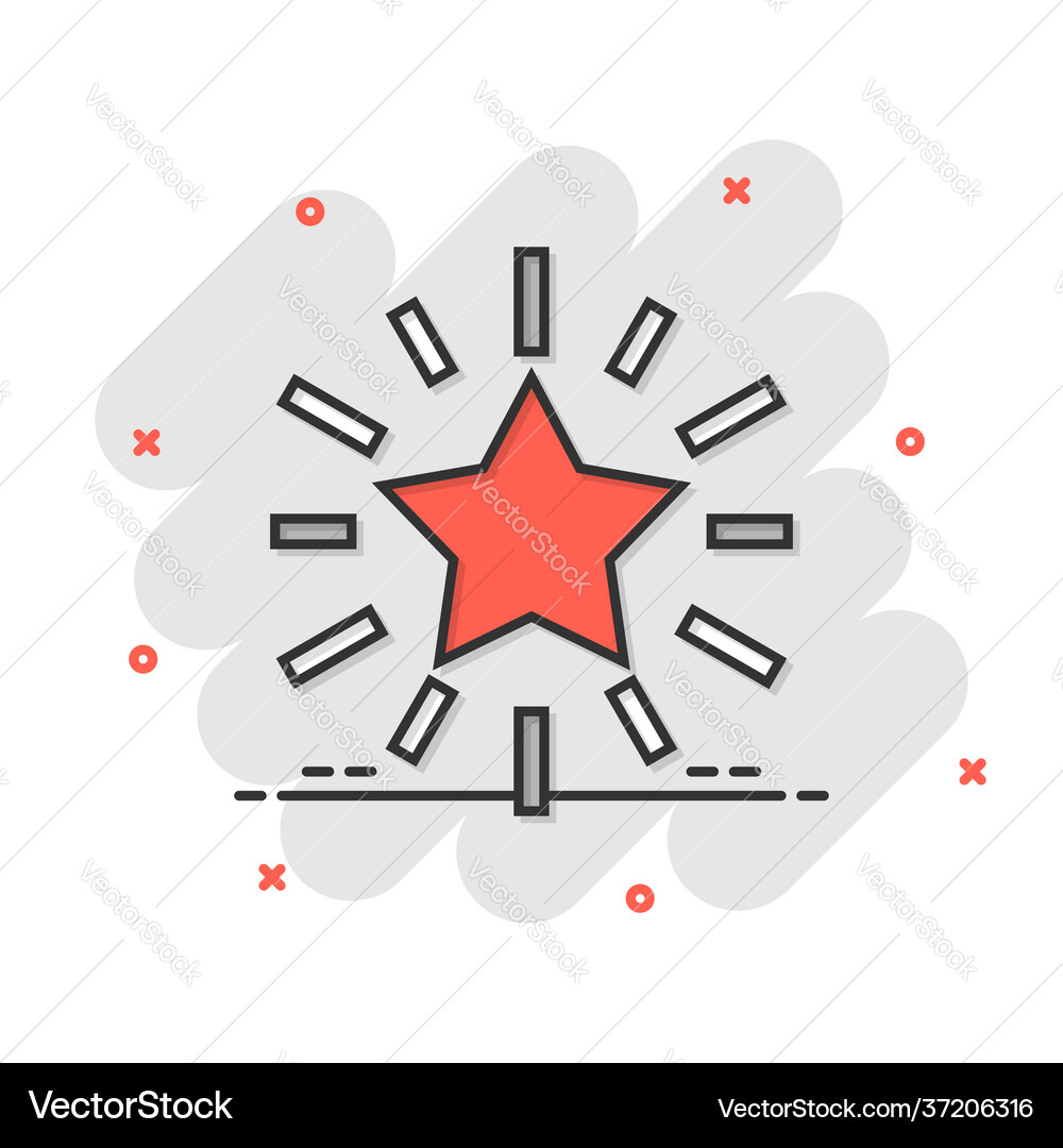 Excellence icon in comic style star ribbon Vector Image