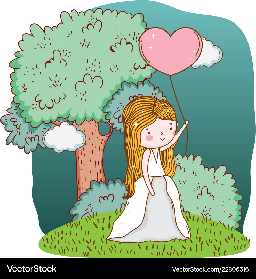 Fiancee female cute cartoon Royalty Free Vector Image