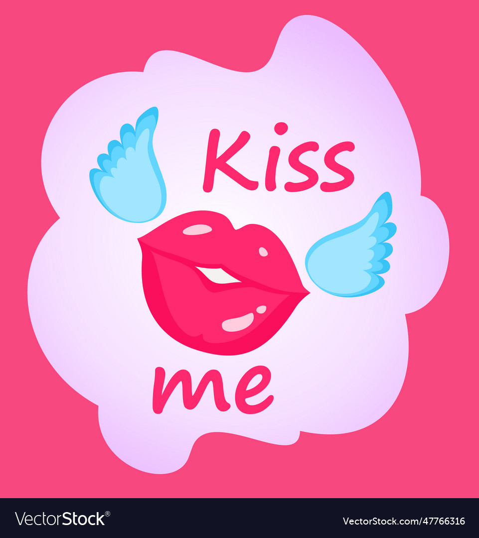 Funny Sticker For Social Media With Flying Sexy Vector Image