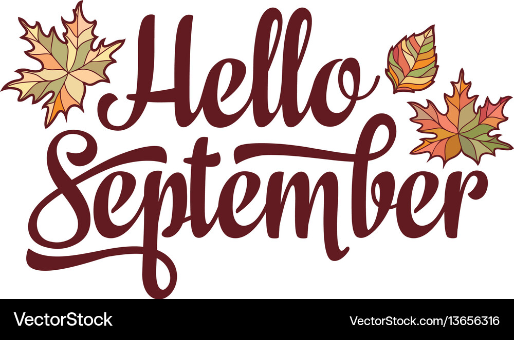 Hello september text retail message best for sale Vector Image
