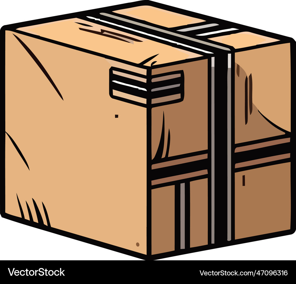 Isolated cardboard box symbolizes shipping Vector Image