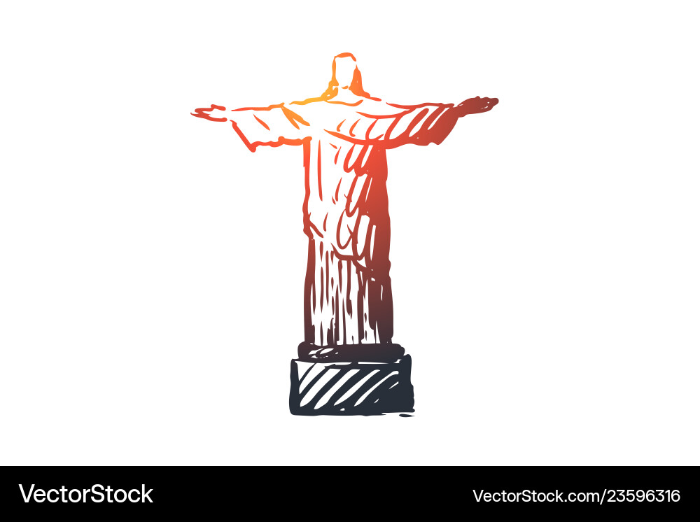 Jesus statue monument religion christ concept Vector Image