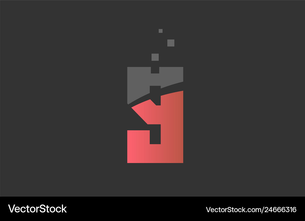 Orange grey number 9 for logo icon design Vector Image