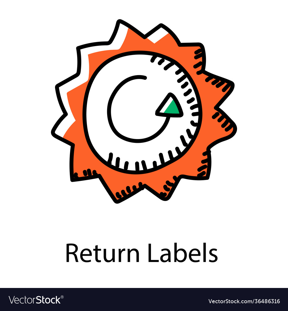 Return label Royalty Free Vector Image - VectorStock