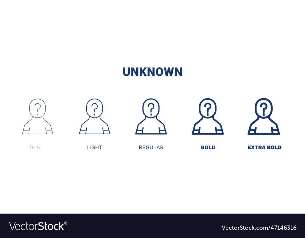 Unknown icon thin light regular bold black Vector Image