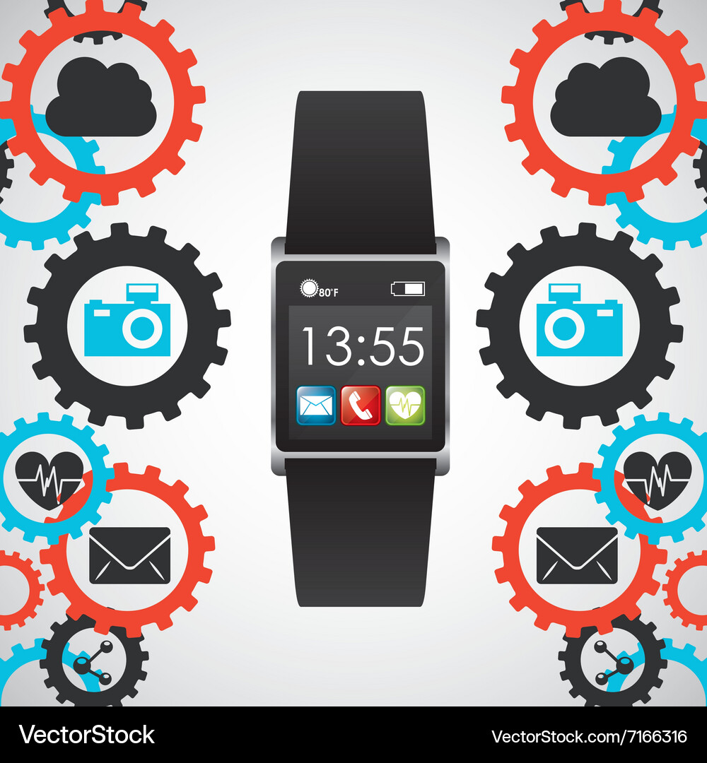 Wearable technology design Royalty Free Vector Image