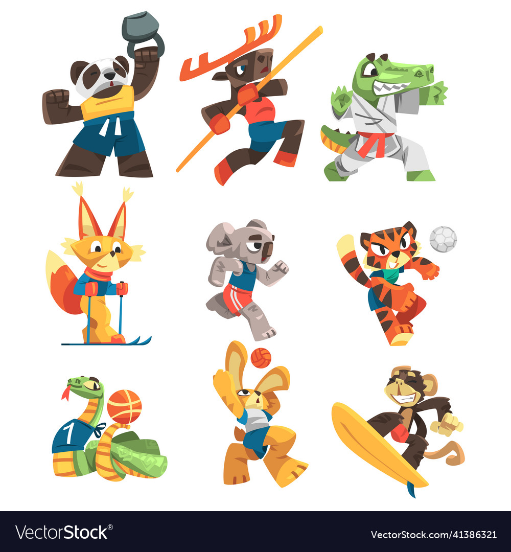 Animal athlete in sportswear lifting heavy Vector Image