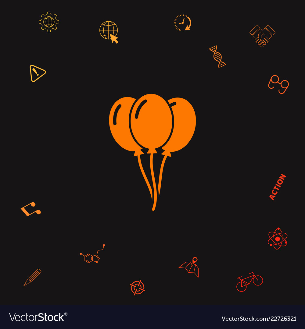 Balloons symbol icon graphic elements Royalty Free Vector