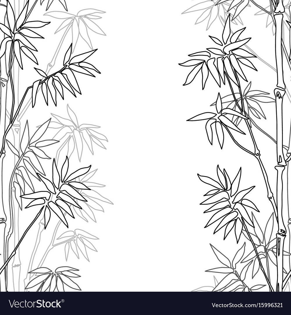 Bamboo seamless vertical border Royalty Free Vector Image