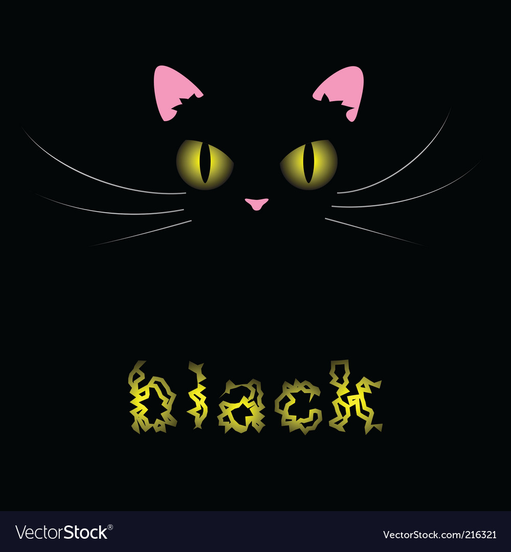 Black cat Royalty Free Vector Image - VectorStock