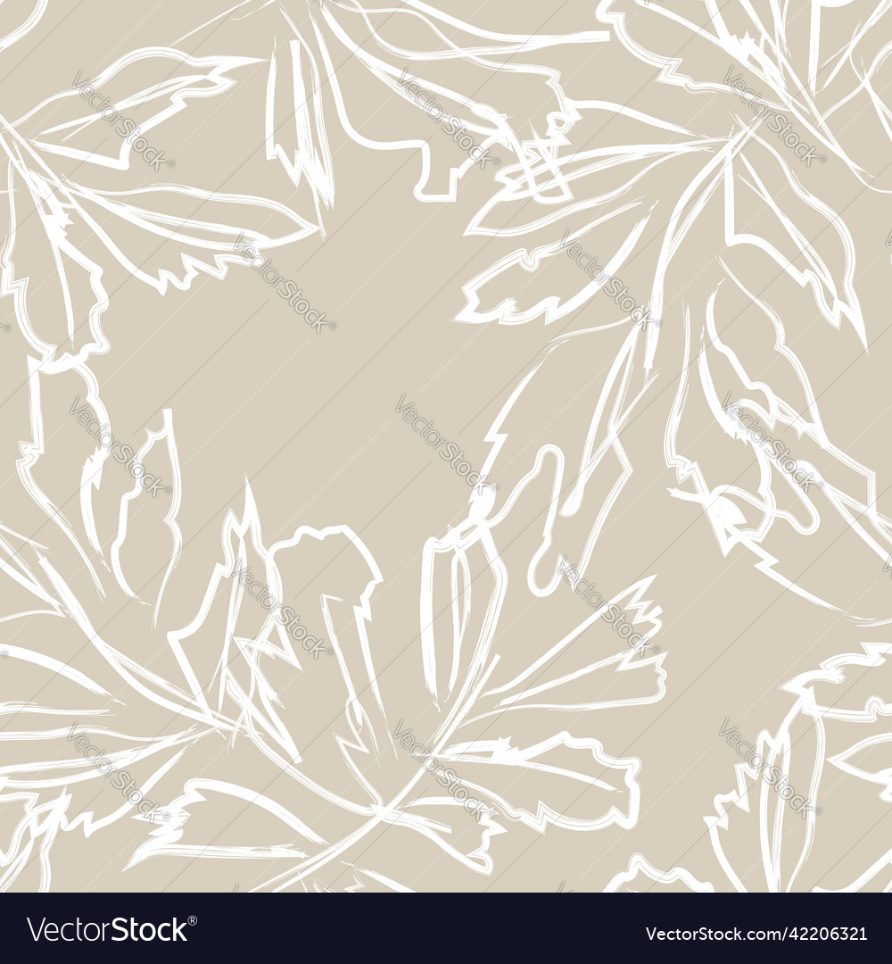 Brush strokes leaf seamless pattern design Vector Image