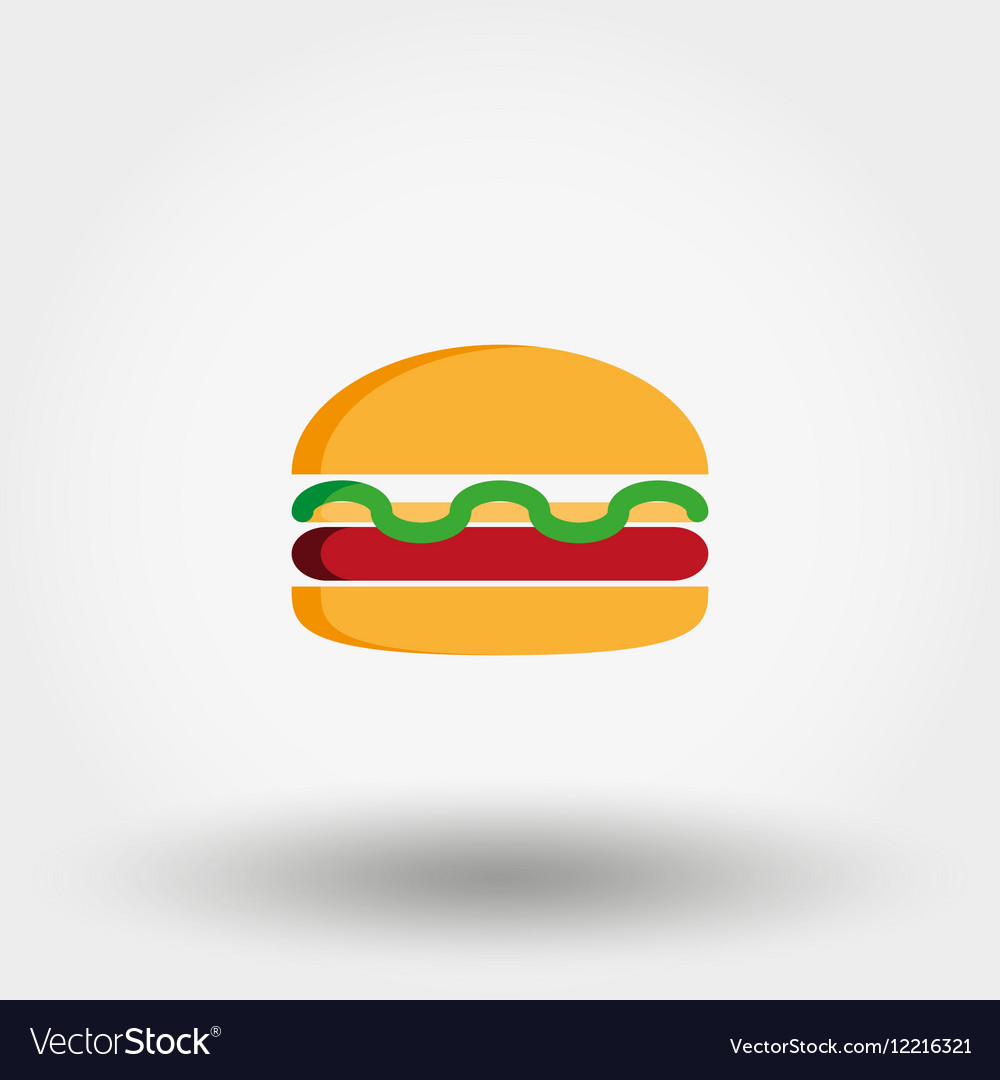 Burger icon flat Royalty Free Vector Image - VectorStock