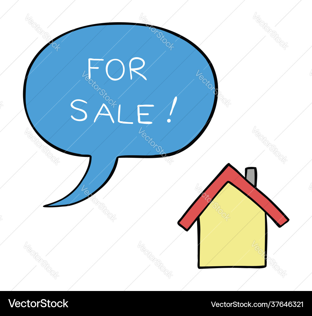 Cartoon house for sale Royalty Free Vector Image