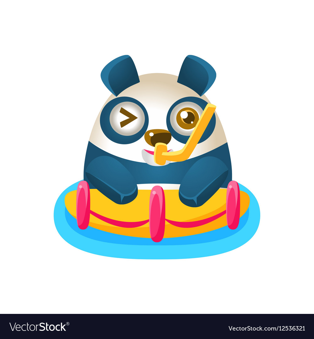 Cute panda activity with humanized Royalty Free Vector Image