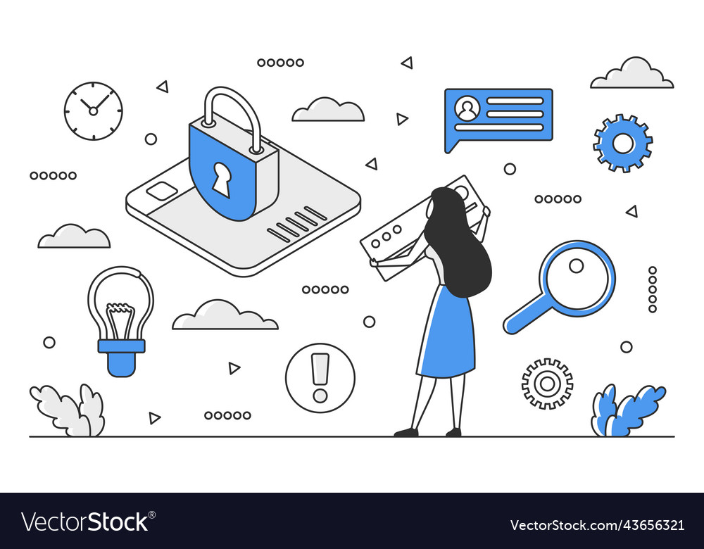 Data protection safety system Royalty Free Vector Image