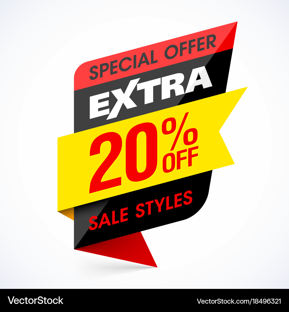 Extra sale banner special offer take an extra 20 Vector Image