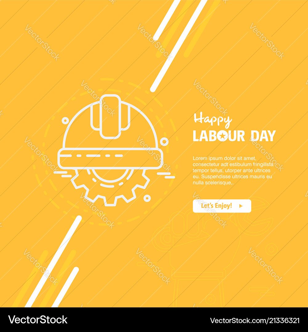 Happy labour day design with yellow theme Vector Image