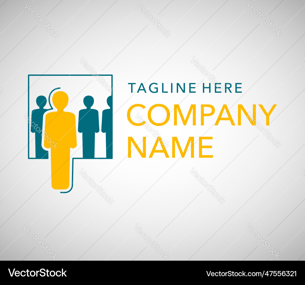 Hr company co-working logo template with people Vector Image