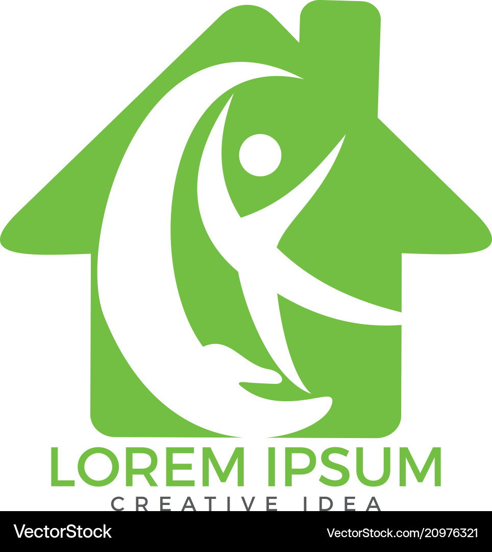 Human health and support home shaped logo design Vector Image