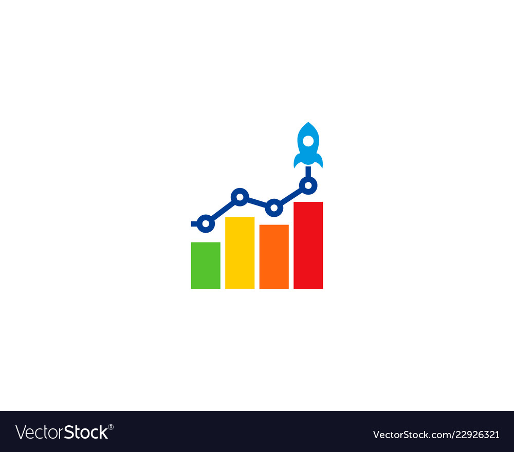 Launch statistic logo icon design Royalty Free Vector Image