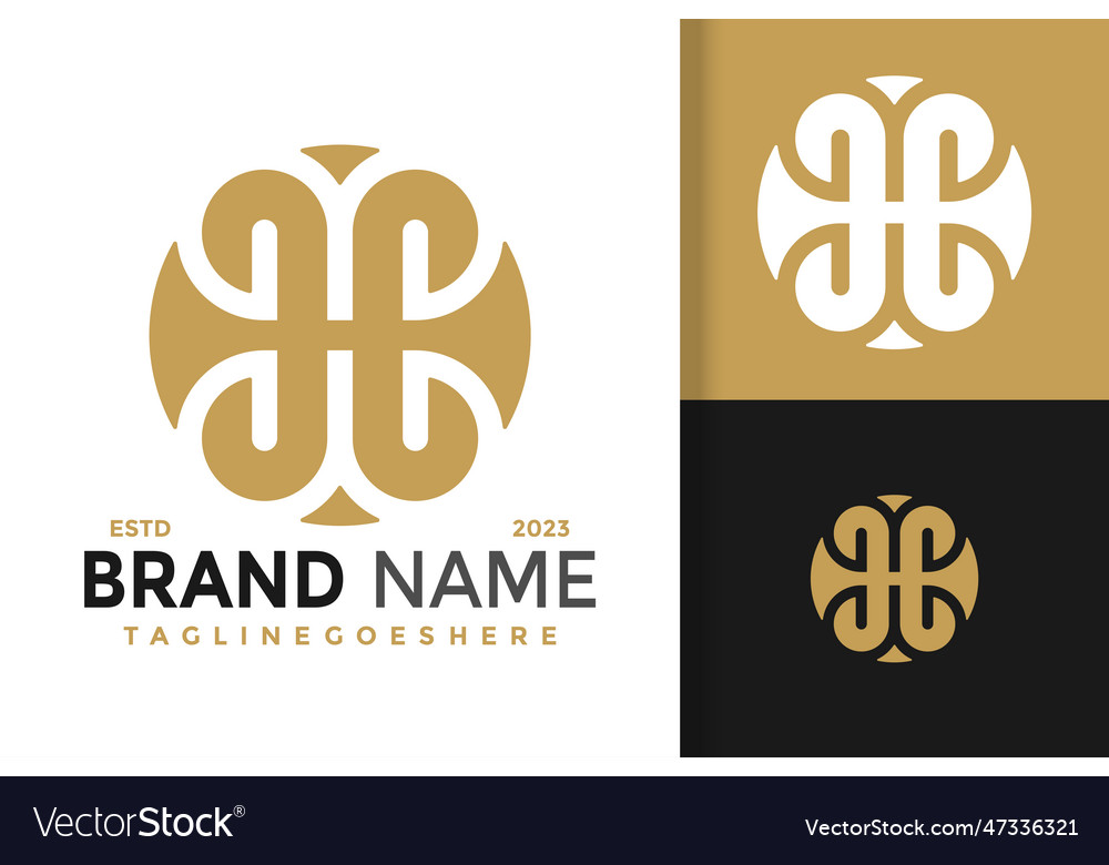 Letter h unique monogram logo icon Royalty Free Vector Image