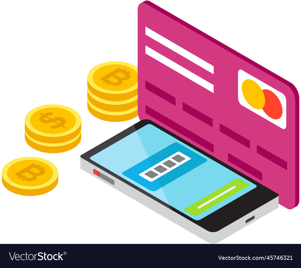 Make payment online with card application Vector Image