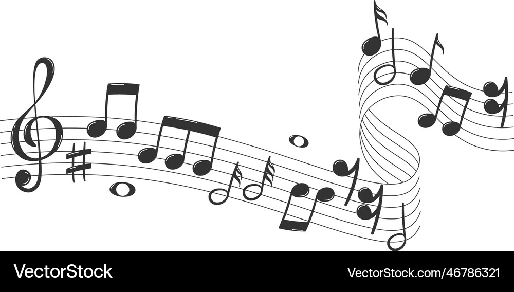 Musical notes flying Royalty Free Vector Image