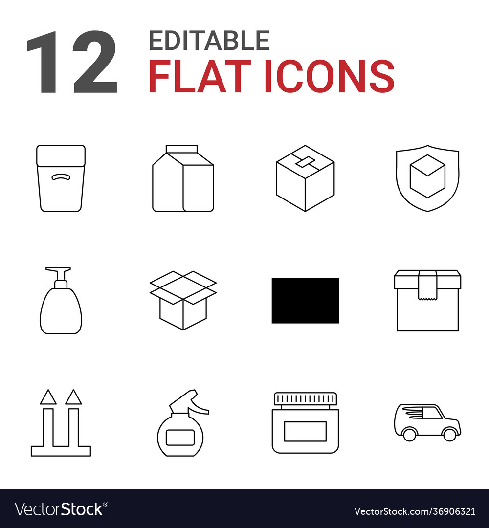 Packaging icons Royalty Free Vector Image - VectorStock