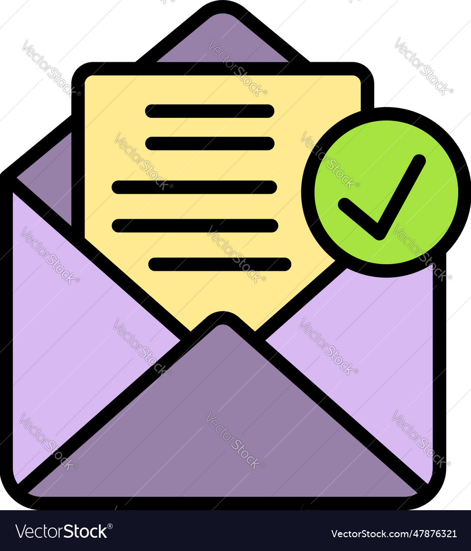 Received email icon flat Royalty Free Vector Image