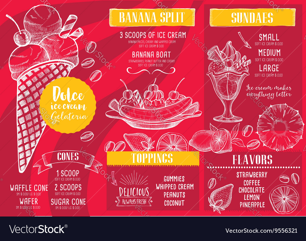 Restaurant cafe menu template design Royalty Free Vector